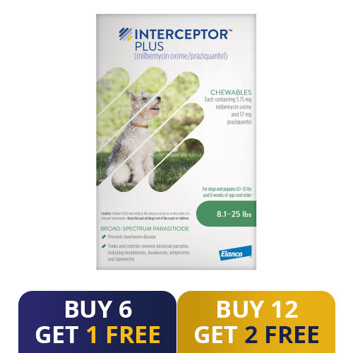 Buy Interceptor Plus Chew (Interceptor Spectrum) For Dogs 8.1 - 25lbs ...