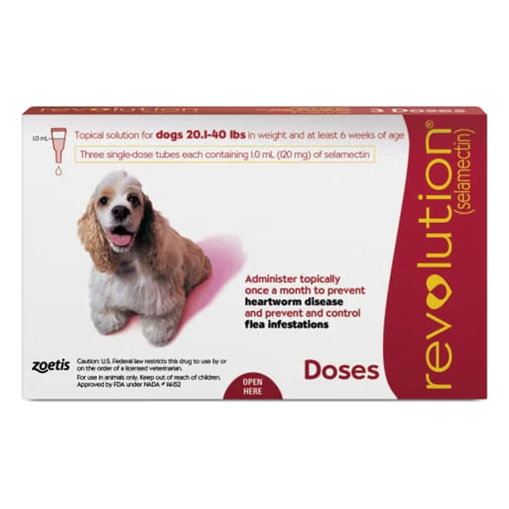 Buy Revolution For Medium Dogs 20.1-40lbs (Red) - Free Shipping